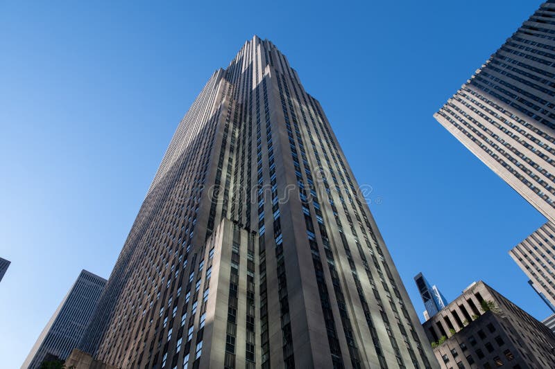 Upside View of Empire State Building in New York City with Clear Sky ...