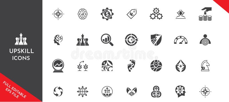 Upskill Icons Collection Professional Development Learning Growth ...