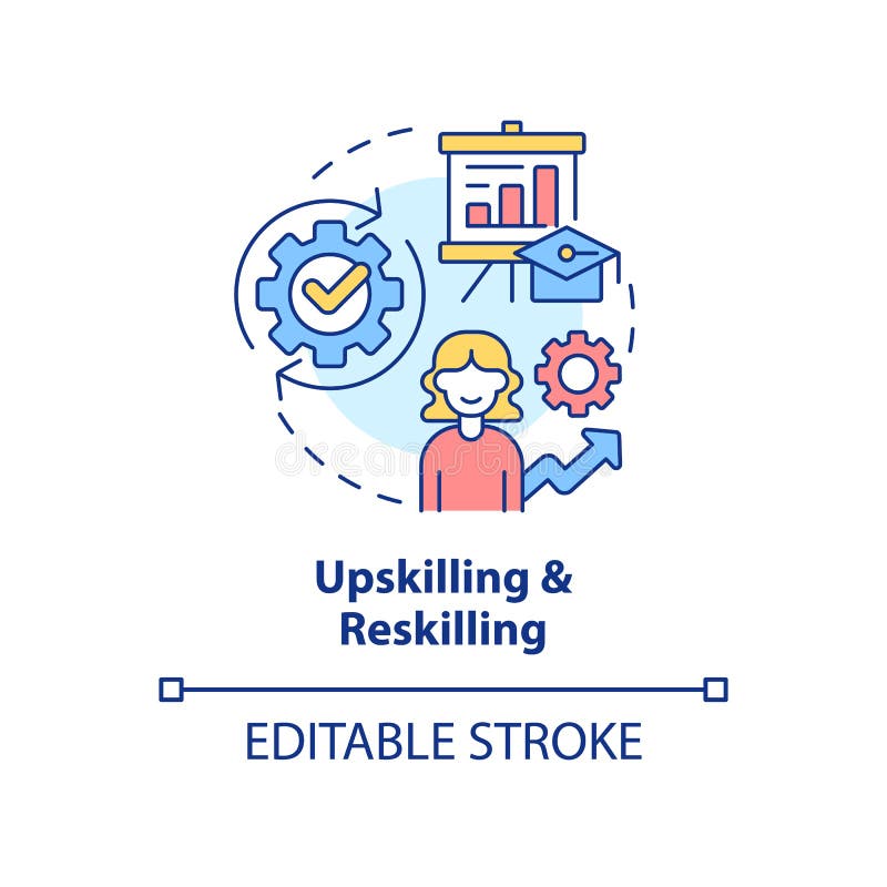 Upskilling and Reskilling Concept Icon Stock Vector - Illustration of ...