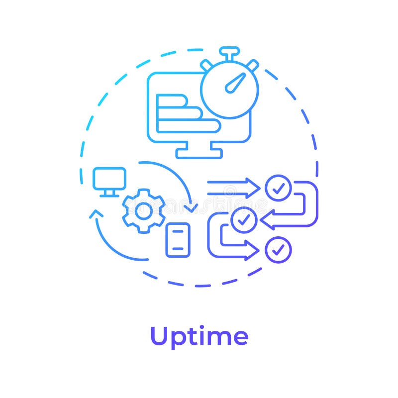 Uptime Blue Gradient Concept Icon Stock Illustration - Illustration of ...