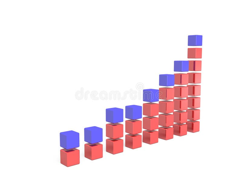 Uptrend Bar Chart Made of Building Blocks. Abstract Concept ...