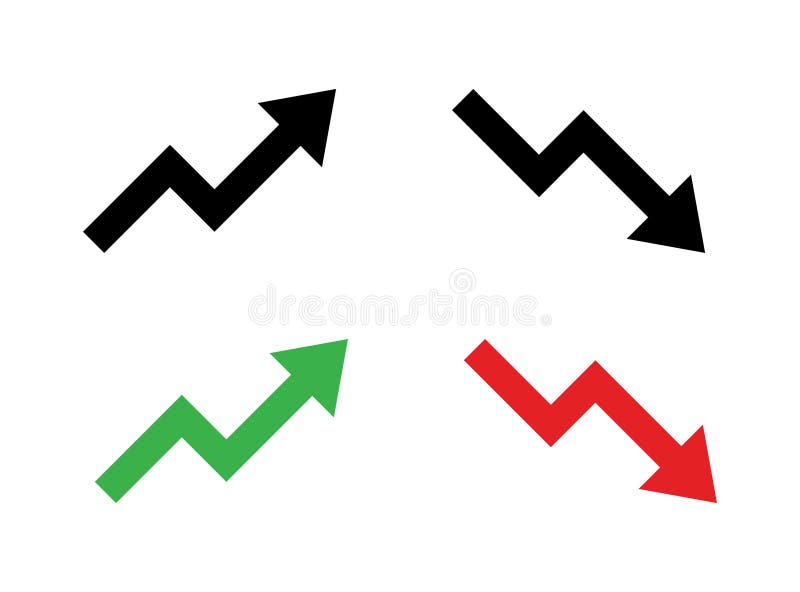 Uptrend and Downtrend Arrow Icon in Generic Style. Zigzag Arrows ...