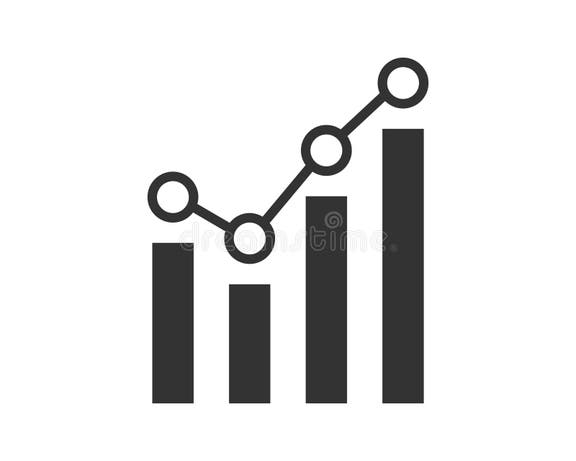 Uptrend Graphic Chart Icon. Simple Flat Design Shows Growth and ...