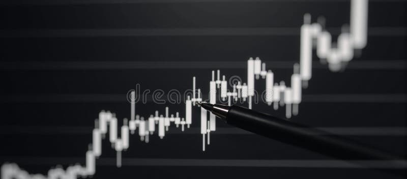 Uptrend Line Graph Candlesticks Displayed on an Abstract Finance Chart ...