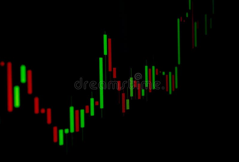 Uptrend Stock Chart or Forex Chart on Black Background Stock ...
