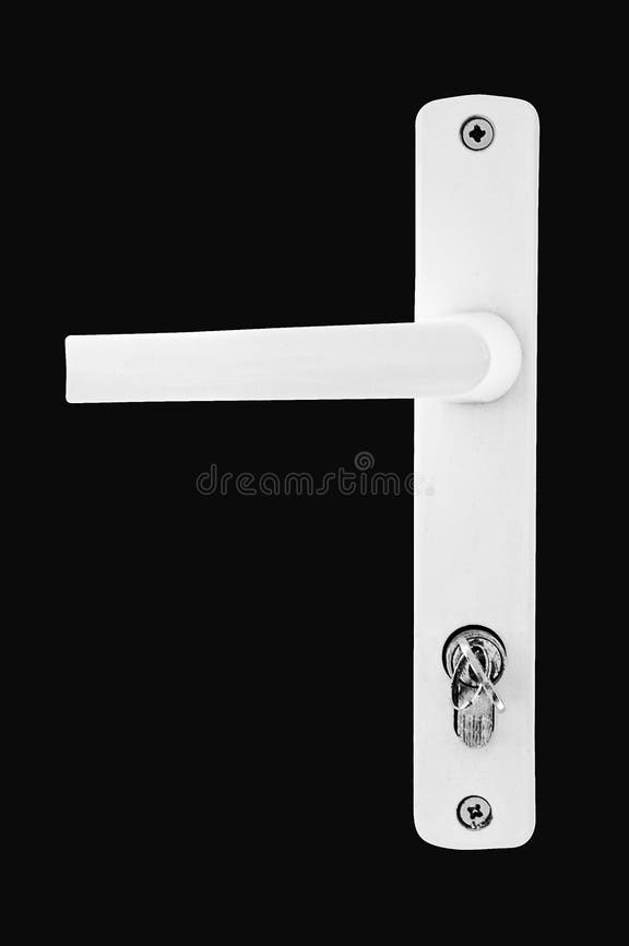 UPVC door handle on black stock image. Image of secure - 9286903