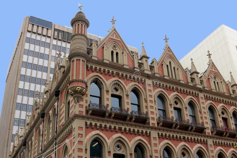 Beautiful Old Brickwork House in Front of Modern Buildings in Adelaide ...