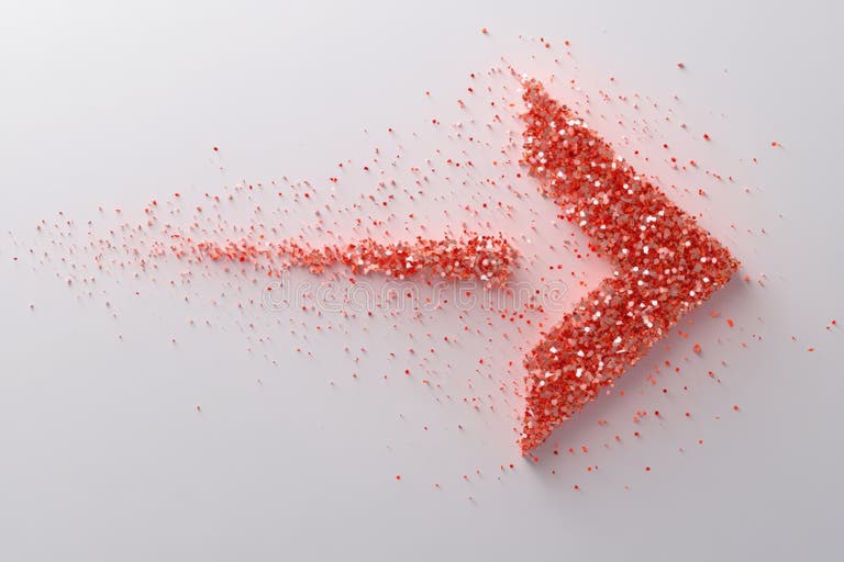 An Upward Arrow Shape Shatters into Particles, Producing a Dynamic ...