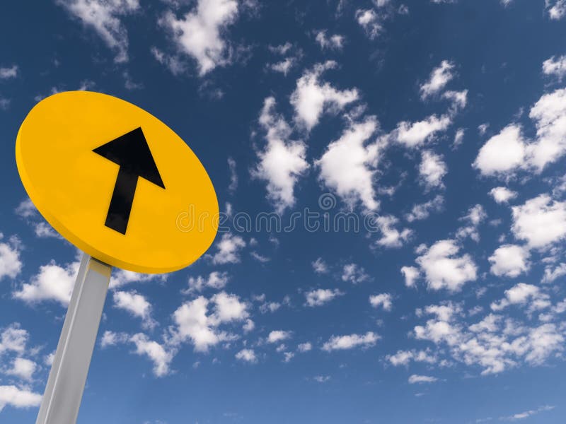 Upward arrow sign stock photo. Image of yellow, blue - 42160216