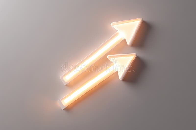 Dual Glowing Arrows stock illustration. Illustration of action - 384384025