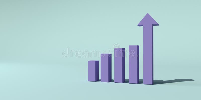 Upward bar graph and arrow stock illustration. Illustration of graphic ...
