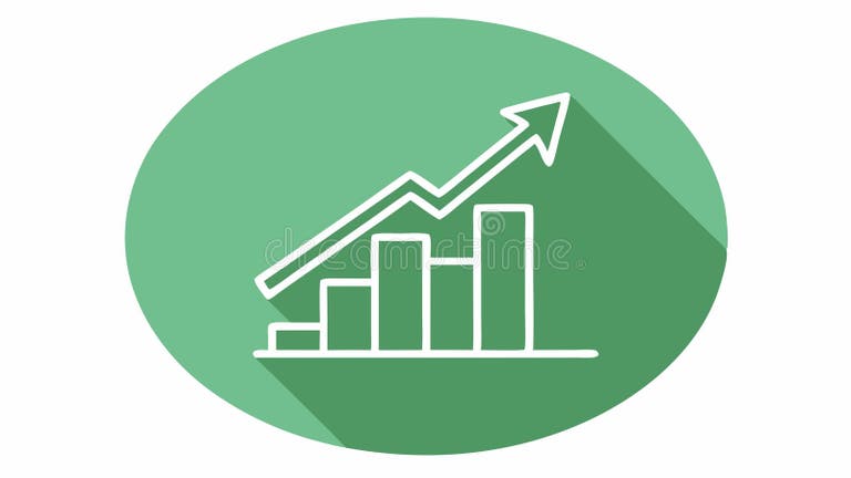 Upward Bar Graph Outline Icon for Growth and Progress, Vector Design ...
