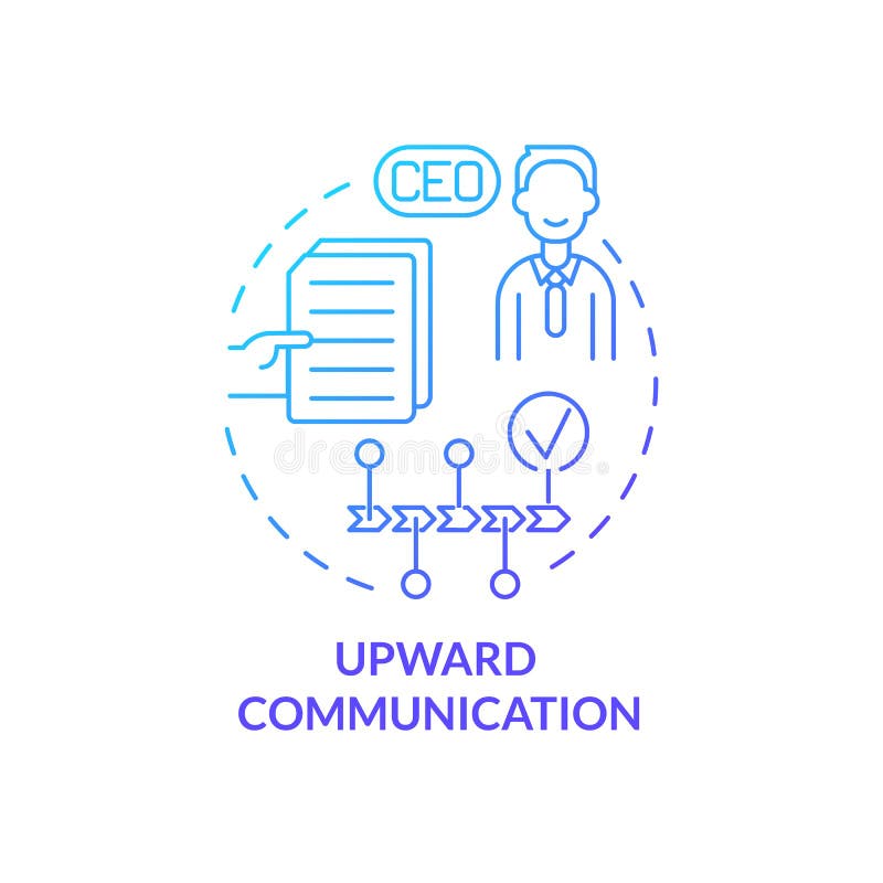 Upward Communication Blue Gradient Concept Icon Stock Vector ...