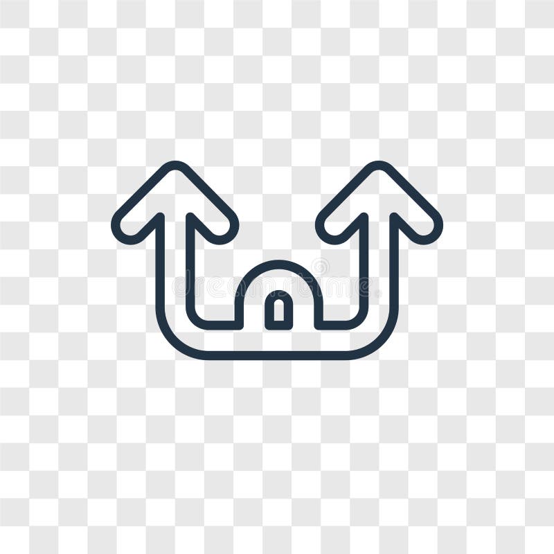 Upward Concept Vector Linear Icon Isolated on Transparent Background ...