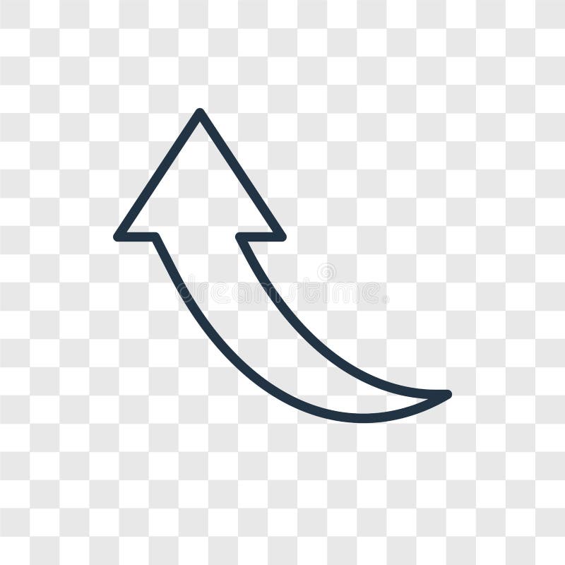 Upward Concept Vector Linear Icon Isolated on Transparent Background ...