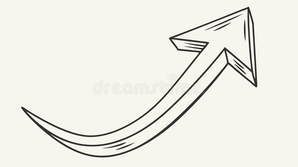 Upward Curving Arrow Progress Direction Vector, Vector Design ...