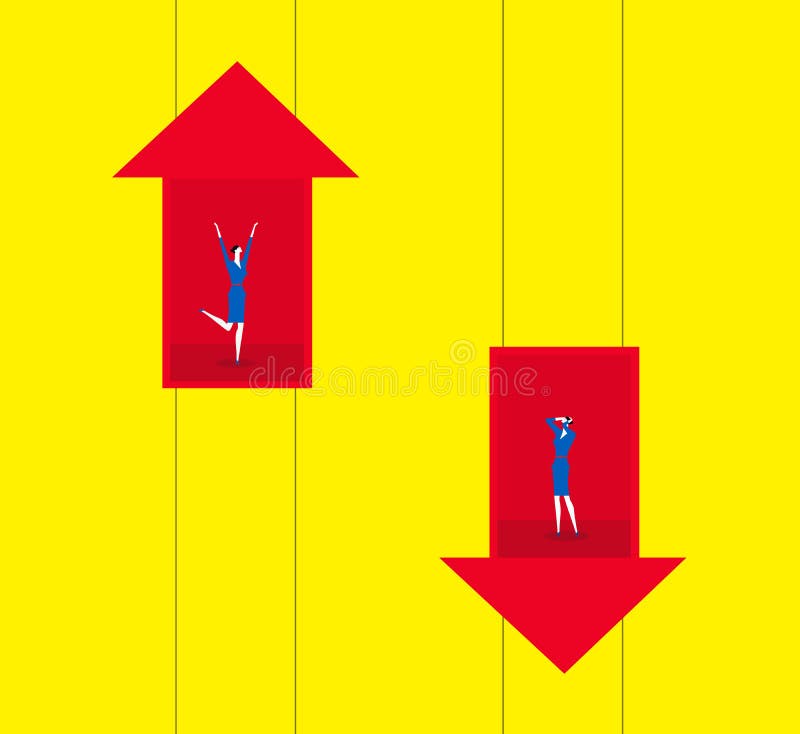 Upward And Downward Strategy Arrows Stock Illustration - Illustration ...