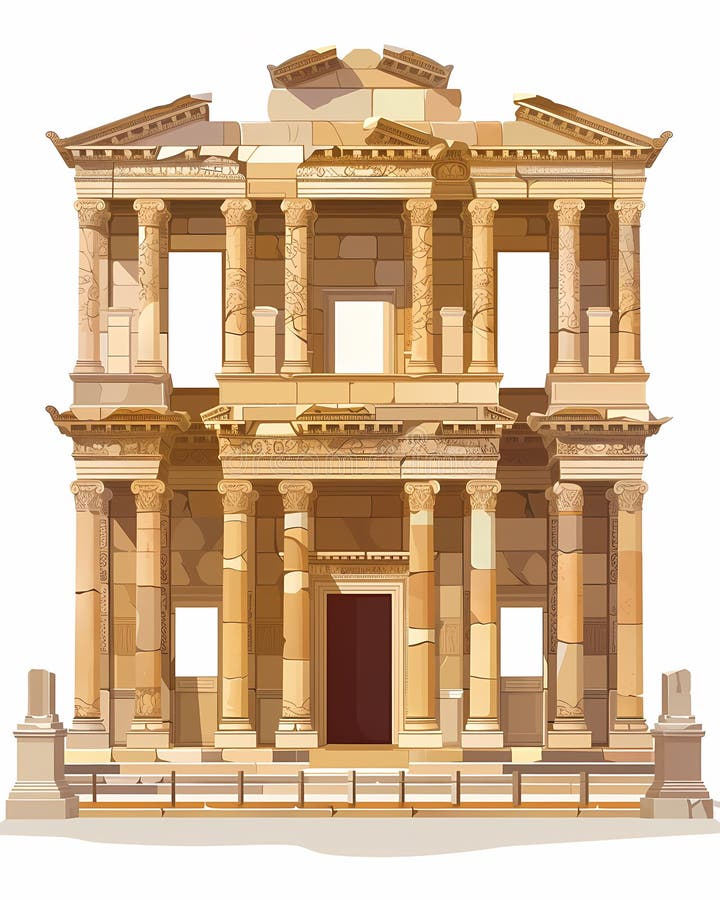 Upward-facing, Majestic, Transparent Library of Celsus in Ephesus ...