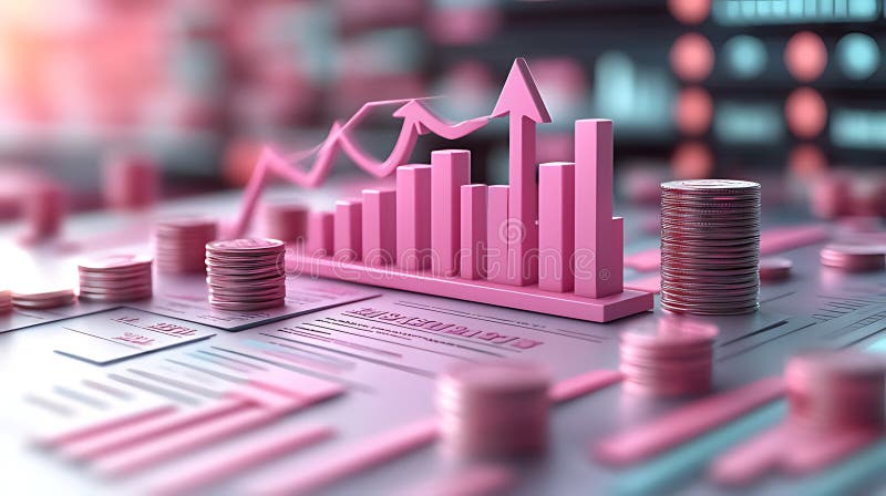 Upward Financial Trend Graph, Coins, Data, Growth, Report Stock ...