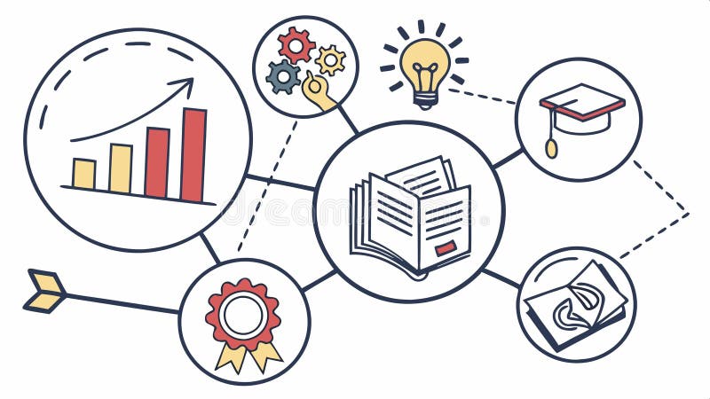 Upward Graph Books and Person, Learning Growth, Education Success, Study Progress, Knowledge ...