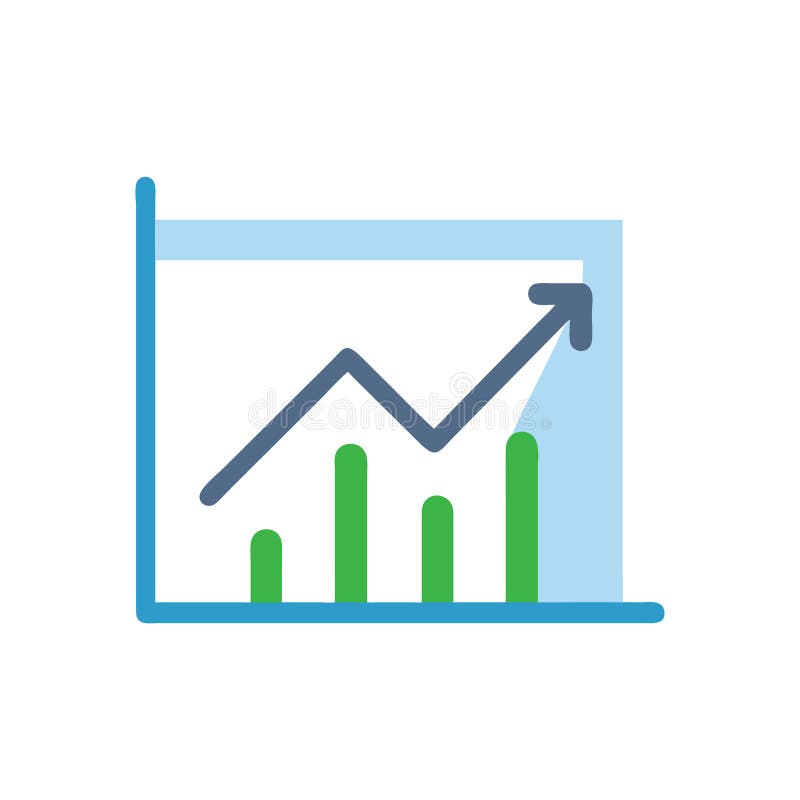 Upward Graph Icon for Growth Stock Illustration - Illustration of ...