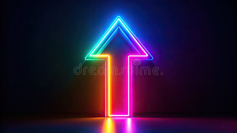 Upward Neon Arrow Graphic a Striking Visual of Freedom Limitless ...