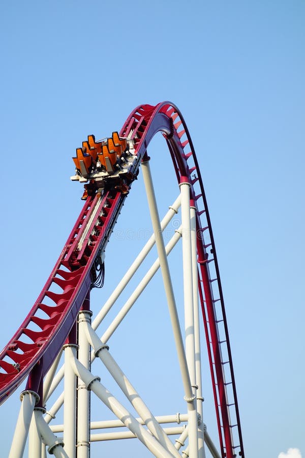 Vacant Roller Coaster Car Going Upward at Full Speed Stock Photo ...