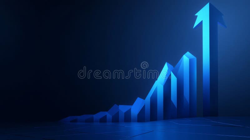 An Upward-pointing Arrow in the Blue Bar Graph Shows the 3D Growth ...