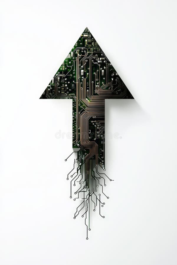 Upward Pointing Arrow Circuit Board Pattern Symbolizing Technology ...
