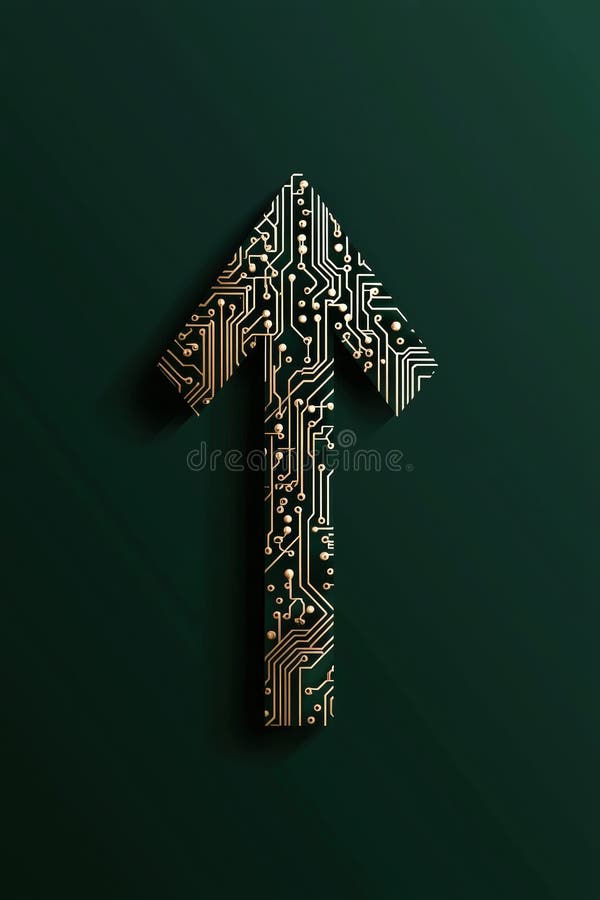 Upward Pointing Arrow Circuit Board Pattern Technology Innovation ...