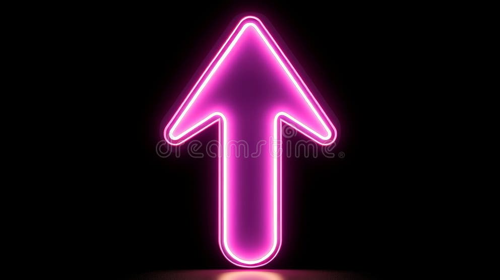 An Upward-pointing Arrow with a Deep Purple Glow is Positioned on a ...