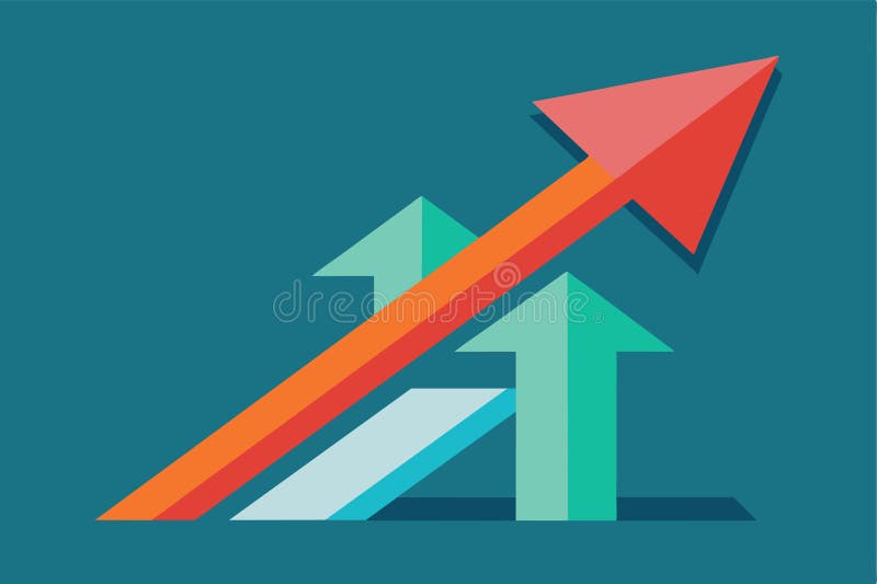 An Upward-pointing Arrow and Directional Symbols Illustrate Progress ...