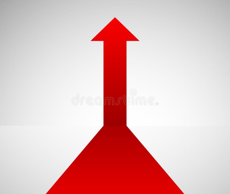 Upward Pointing Red Arrow Icon Stock Illustration - Illustration of ...