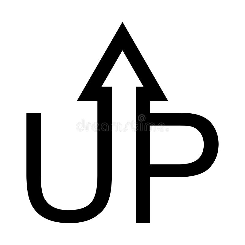 Upward Progress Symbol, Arrow Integrated with Letters UP Stock ...