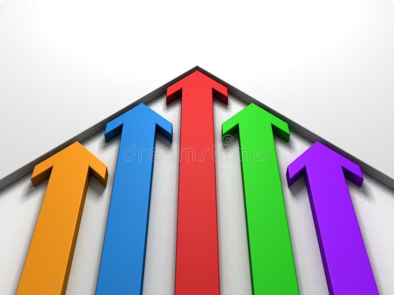 Rainbow upward arrows stock vector. Illustration of target - 14624793