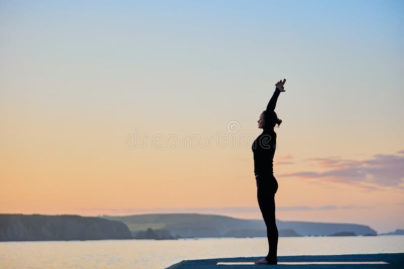 Upward Salute Pose of Woman Stock Photo - Image of workout, club: 222174594