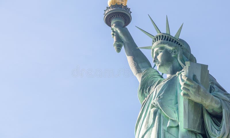 Upward Side View of Statue of Liberty, NYC Stock Image - Image of side ...