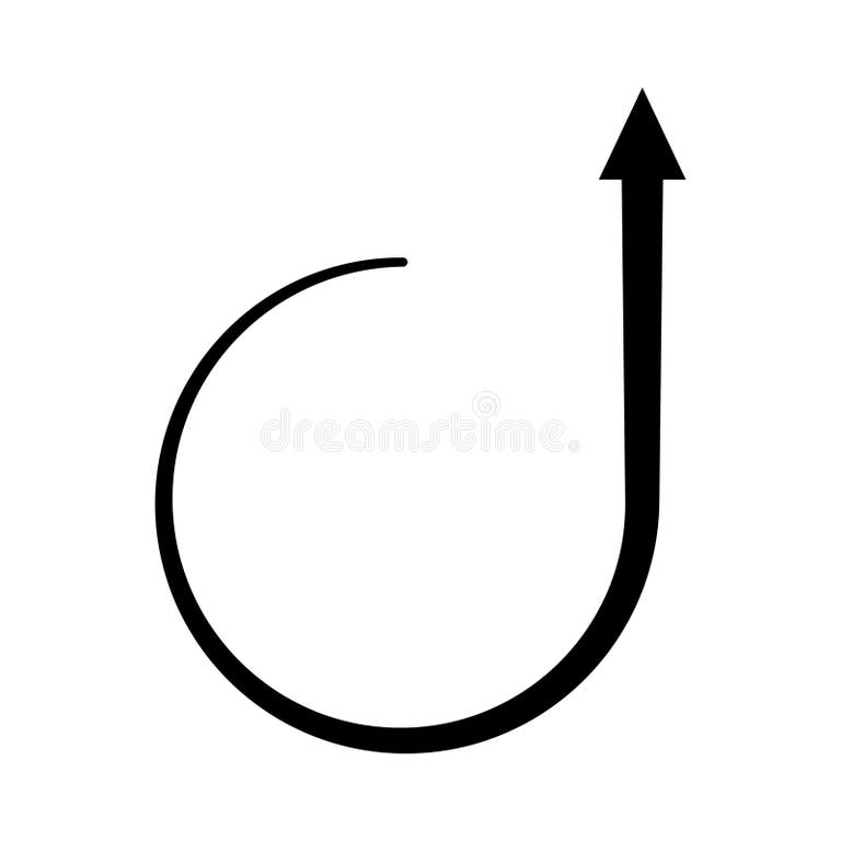 Upward Trajectory Arrow, Circular Motion, Growth, Progress Symbol Stock ...