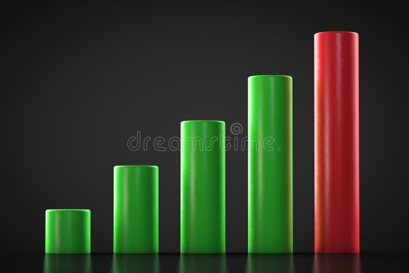 Upward Trend Chart. Several Columns Stock Illustration - Illustration ...