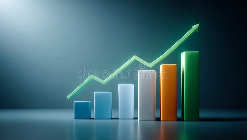 Upward trend in data graph stock image. Image of statistics - 385833889