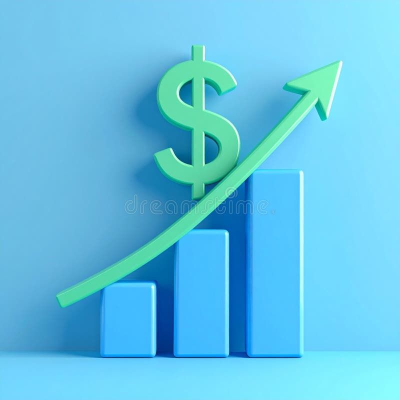 Upward Trend of Dollar Growth Chart Stock Illustration - Illustration ...