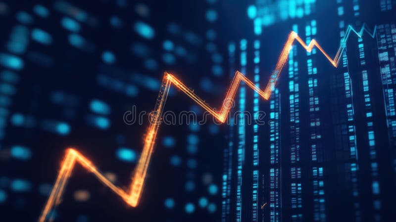 Upward Trend in Financial Data Visualized As Orange Line Graph Against ...