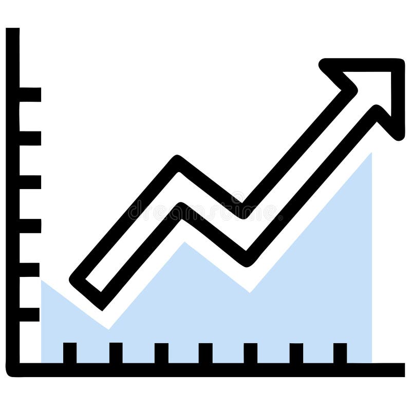Upward Trend Graph Business Growth Success Analysis Vector Illustration ...