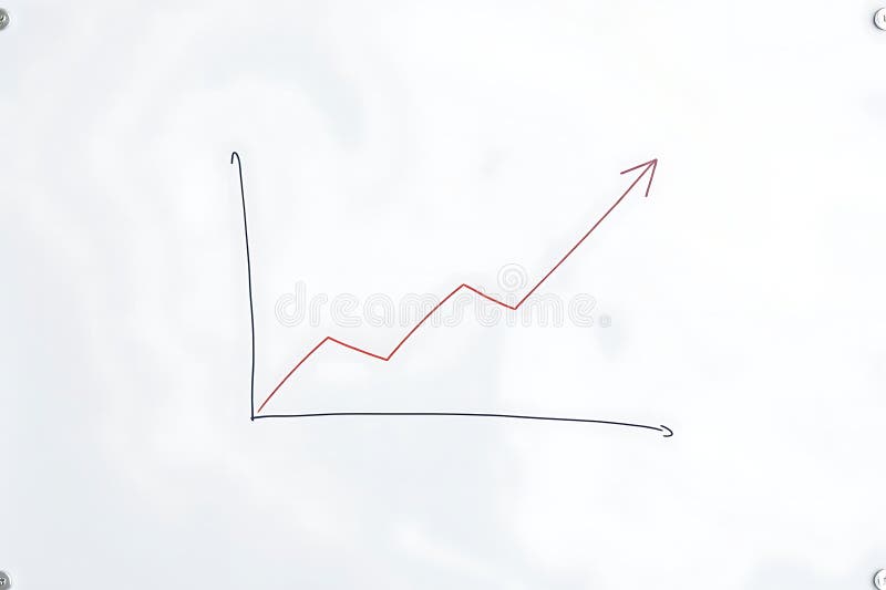 Upward Trend Graph on Whiteboard Shows Growth Stock Illustration ...