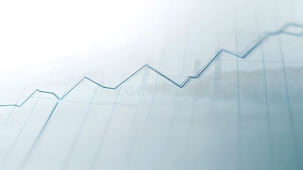 Upward Trend Line Graph on Grid Background Ai Generative Stock ...