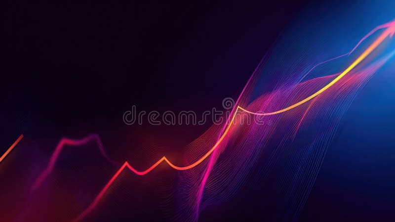 Upward Trend Line Graph with Vibrant Gradient Showcasing Positive ...