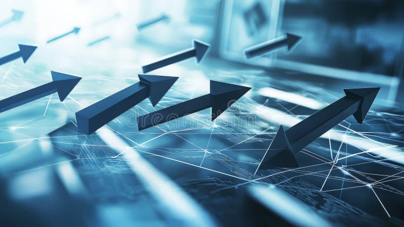 Upward Trending Arrows on Digital Network Stock Photo - Image of ... Upward Trending Arrows on Digital Network Stock Photo - Image of ...