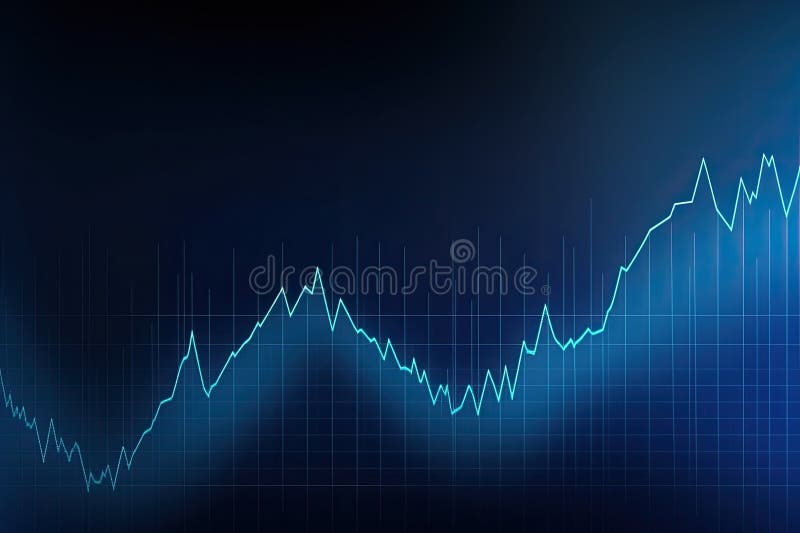 Upward Trending Blurred Graph on Blue Background (AI Generated Stock ...