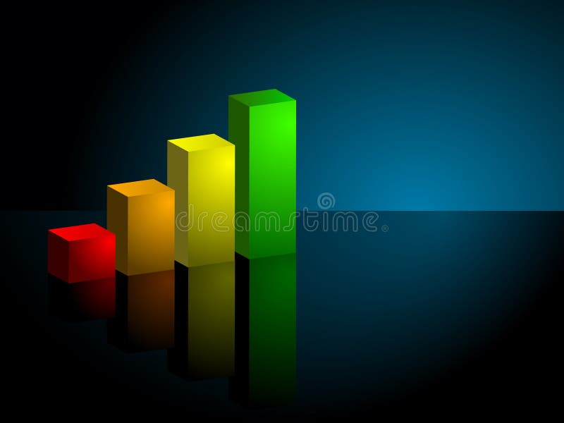 Upward Trending Business 3D Bar Graph Stock Vector - Illustration of ...