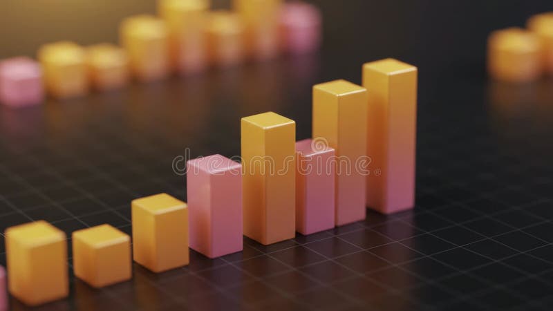 Upward Trending 3D Bar Graph: Financial Growth Visualization Stock ...